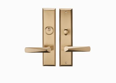 China Cilindro de cobre amarillo Front Door Handleset de la instalación fácil solo en venta