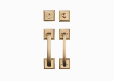 China Front Double Door Handle Lock de cobre amarillo fijó estilo moderno del acabado en negro en venta