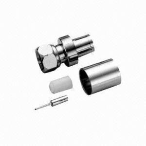 China f male connector with solder ring insulator and crimp tube for sale
