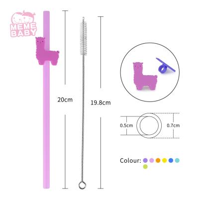 Cina Silicone animale Straw Set Drinking With Tip riutilizzabile della clip in vendita