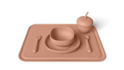 China Grupo seguro do babador e da placa do silicone da micro-ondas à venda