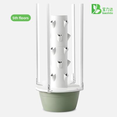 China Vertical Farming LED Grow Lights Hydroponic Tower 30L 5 Layer Growing Hydroponic Cultivation for sale