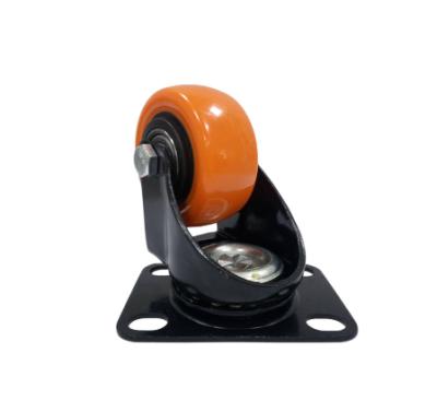 China Plate Swivel Caster Wheels 3-inch Heavy Duty Low Gravity Center Design Black Caster Wheels with Brake for sale