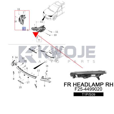 中国 F25-4499020 デイタイムランニングライトは,JETOUR T1P/S09に適しています. 販売のため