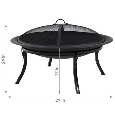 중국 야외 patio 뒷마당 정원 불타기 캠핑 원형 금속 불덩어리 포커와 함께 검은색 판매용