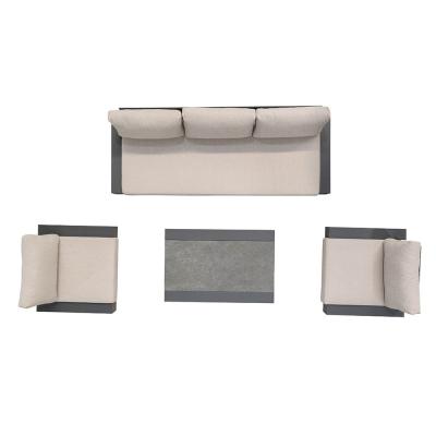 Κίνα AJUNION Luxury Aluminium Sofa Set έπιπλα με τραπέζι καφέ Μέγεθος L 120 x W80 x H26cm προς πώληση