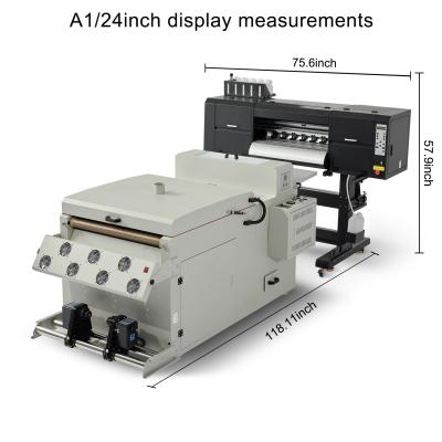 China Impresión de 60 cm Dimensión DTF i3200 A1 T-Shirt máquina de impresión con secador de agitación transportador en venta