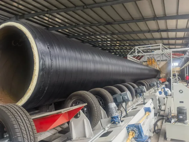PU Spraying PE Winding Pre-Insulation Pipe Production Line for Oil Pipeline