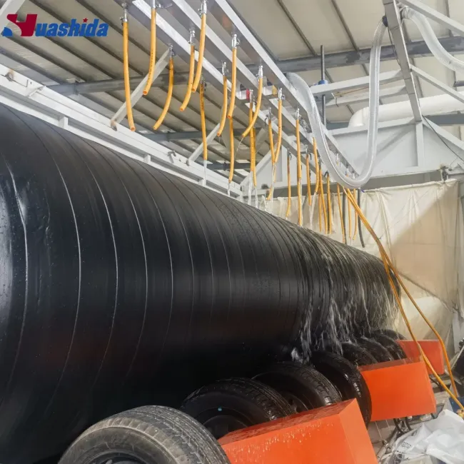 Large Diameter PU Spray Foaming PE Wrapped Preinsulation Pipe Continuous Production Line