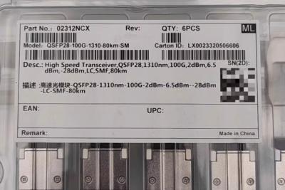 China HW 02312NCX High Speed Transceiver,OSFP28,1310nm,100G,2dBm.6.5dBm.-28dBm.LCSMF.80km for sale
