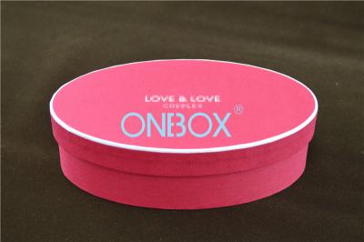 China Caixas de empacotamento da joia luxuosa oval no papel da textura com inserção da esponja à venda
