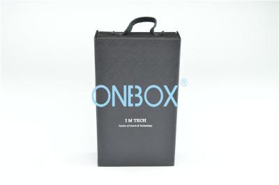 中国 電子プロダクト/磁石の閉鎖はハンドルが付いているギフト用の箱のLeatheretteのペーパーを印刷しました 販売のため