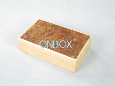 Cina Alte scatole di legno di lusso della vernice brillante con l'impiallacciatura del Burl per l'insieme, l'orologio, la penna ed i gemelli del regalo dell'ufficio dell'uomo in vendita