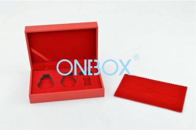 Κίνα Κινεζικό κόκκινο diplay κιβώτιο νομισμάτων πολυτέλειας με να γεμίσει το ένθετο, κιβώτιο δώρων νομισμάτων προς πώληση