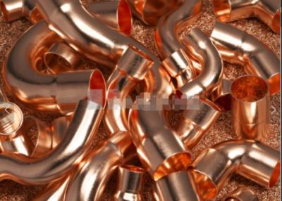 China 15mm 22mm 35mm Wärmetauscher-Komponenten, färben die 4 Möglichkeits-kupferne Installation gelb zu verkaufen