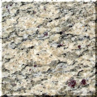 Cina Lastre gialle scure delle mattonelle della pietra del granito di Santa Cecilia con superficie lucidata, fiammeggiata, smerigliatrice in vendita