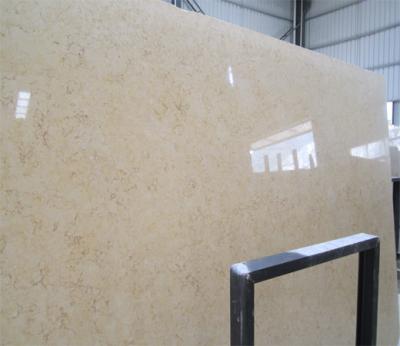 Cina Lastra gialla beige soleggiata della pietra del marmo del bagno della cucina con superficie lucidata in vendita
