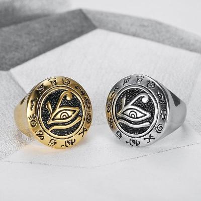 Cina Anello in acciaio inossidabile di moda per uomini Europa e Stati Uniti Occhi di Horus Accessoio di moda in vendita