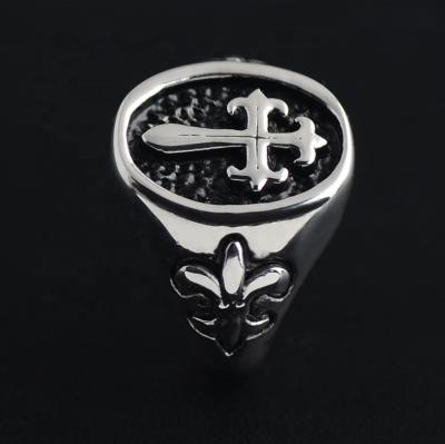 Cina Anello croce in acciaio inossidabile Agate per uomini in Europa o America Gioielli in stile classico in vendita