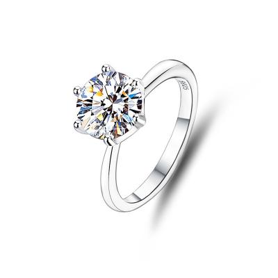 Cina Anello di fidanzamento in moissanite di colore D in stile semplice con design classico a sei artigli in vendita