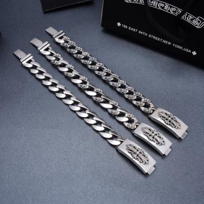 Cina Strisce lisce e braccialetto da mano da uomo in argento thailandese S925 Sterling Silver in vendita