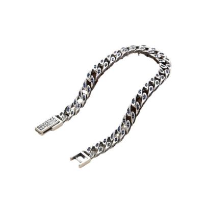 Cina Colorato Sterling Silver Seiko Full Diamond Bracelet Cubano Maschio Hip Hop Punk Charles Wang in vendita