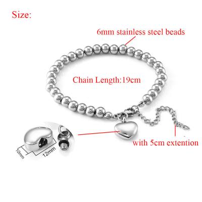 Cina Urna Cenile Bracciale Incantevoli Cuori In Acciaio Inossidabile Bracciale Ricordo Per Donne Ragazze in vendita