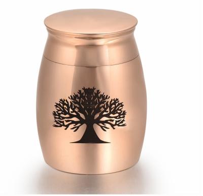 Cina Albero della vita Grande altezza 40 mm Oro rosa in acciaio inossidabile Cremazione Gioielli Urna di cenere in vendita