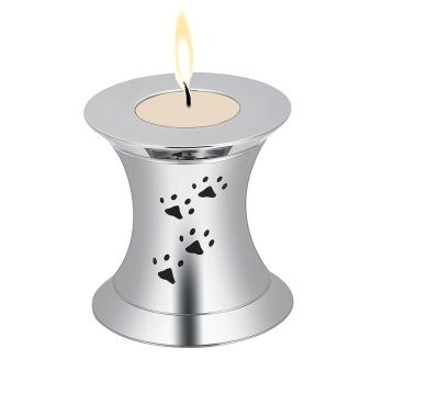 Cina Pet Ashes Candela commemorativa Cisterna di ricordo Urna con stampa di zampa di cane e decorazione del medaglione in vendita