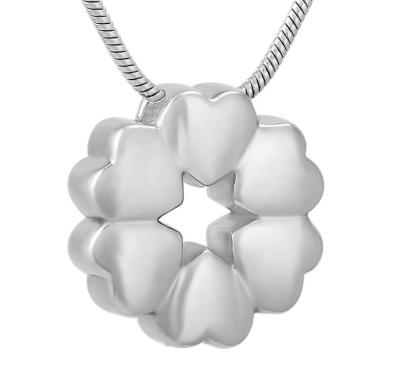 China Fashionable Heart-Shaped Flower Urn Necklace for Women Stainless Steel Keepsake Pendant for sale