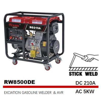 Cina monofase elettrica di saldatura di CA 5kw di inizio di eccitazione del generatore del bastone diesel 210A in vendita