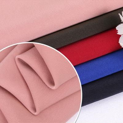 China Shaoxing Custom 40S 50S 60S NR Roma 92% Polyester 8% Spandex 220GSM 4 Way Knitted Zurich Fabric for Sports Wear for sale