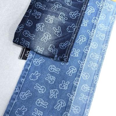 Κίνα Φαγγαρότυπο εκτυπωμένο ύφασμα Jacquard μη ελαστικό τζίνι 9,6oz 170-180CM ΝΑΡΚΟΣ ΚΑΛΟΣ προς πώληση