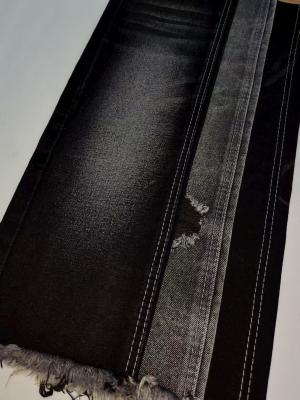 Chine Super doux coton polyester denim Tissu noir/noir 14,2 oz A606A pour les jeans vêtements en gros denim à vendre