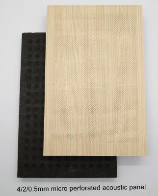 Quality ODM Maple Veneer Melamine Micro Perforated Acoustic Panel Sound Proof For for sale