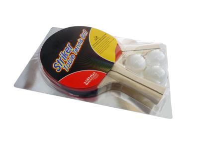Chine Soudure à chaud réglée portative de ping-pong emballant 2 raquettes avec le bouton en caoutchouc de 3 boules blanches à vendre