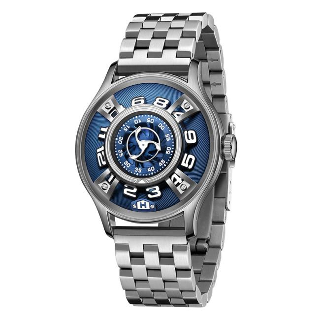 Silver skeleton men automatic wrist watch metal case sport mechanical watch