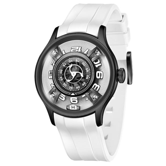 White case skeleton automatic men watch hollow dial sport wristwatch