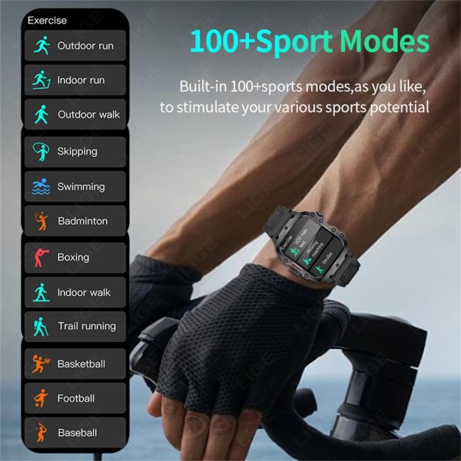 BW0667 Square Smart Watch for Men Women, TFT Touch Screen, Bluetooth Call, Heart Rate Monitor, Silicone Strap Fitness Watch, Life Waterproof