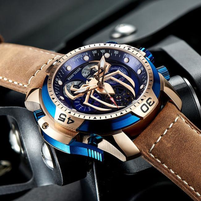 Spider dial automatic mechanical men watch, sport wristwatch