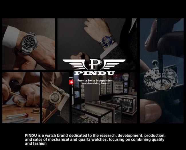 Men's Unique Automatic Mechanical Watch 46mm Large Dial Genuine Leather Strap 3ATM Waterproof Luxury Statement Wristwatch