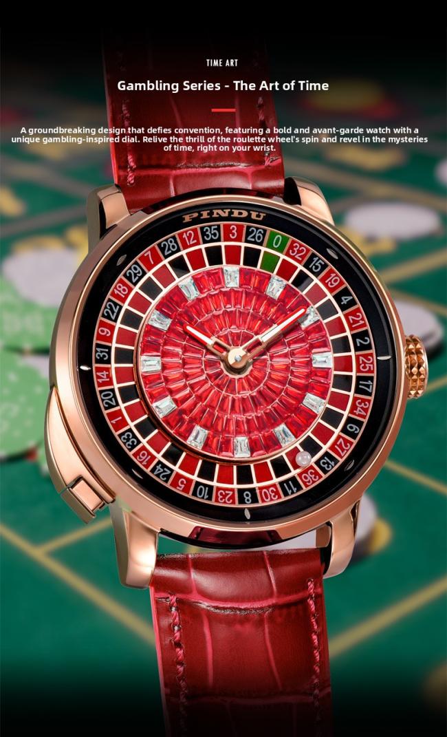 Closeup view of men big dial mechanical wrist watch