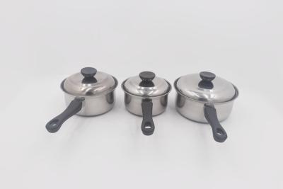 중국 3pcs 조리기구 붙지 않는 요리 냄비 스테인레스 스틸 소스 팬 판매용