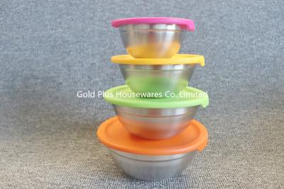 Chine Bol mélangeur écologique de salade de l'acier inoxydable 8pcs avec la couverture de cachetage à vendre
