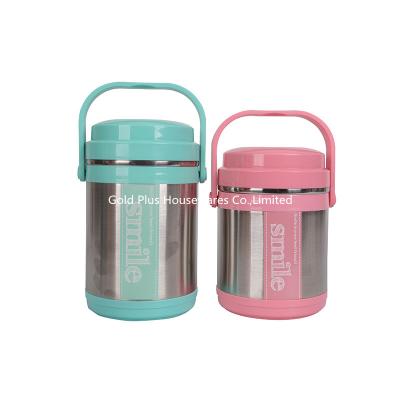 Chine Les étudiants larges isolés écologiques de bouche de couleur bleue du thermos 1.9L de flacon de nourriture de vide déjeunent conteneur de nourriture thermique à vendre