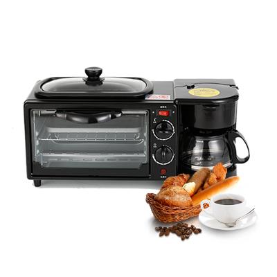Cina 2021 New 3 In 1 For Family Use Breakfast Making Machine Oven Black Powder Coating Body Breakfast Maker in vendita