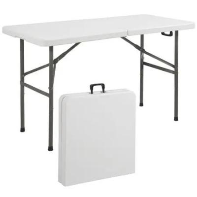 122*61*74CM White Plastic Folding Table With Adjustable Height For Outdoor