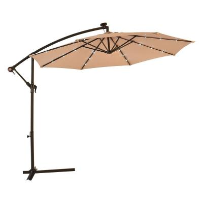 Chine Couleur personnalisée de l'ameublement d'extérieur Ombrelle à manivelle à main de 2,7 M avec parapluie en fer à LED à vendre