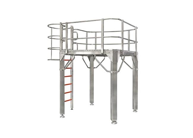Working platform for semi-automatic frozen meatball packaging system