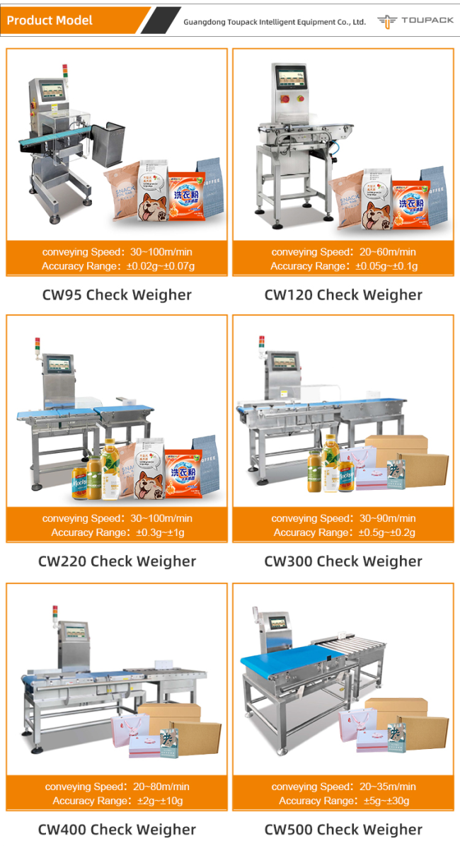Stainless steel checkweigher machine front view
